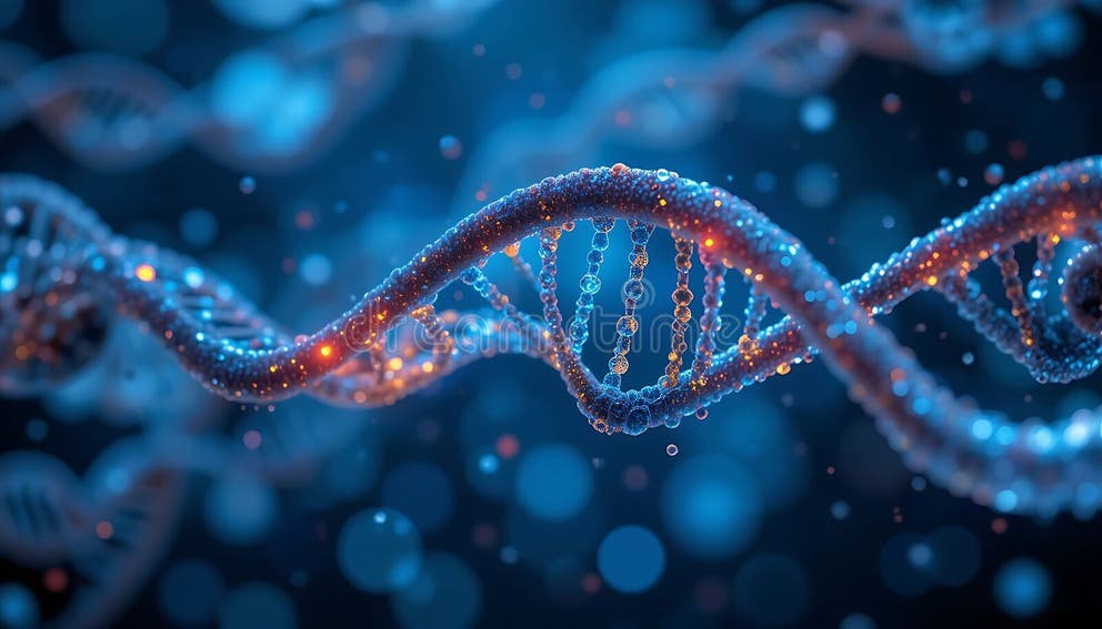 Dna Structure Visualization Molecular Strand Closeup for Science ...