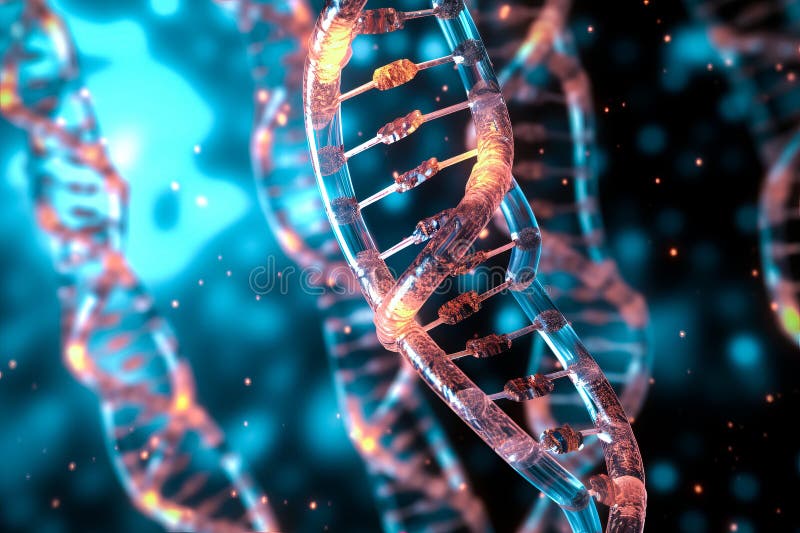 DNA. Study of Gene Structure of Cell. DNA Molecule Structure. Genetic ...