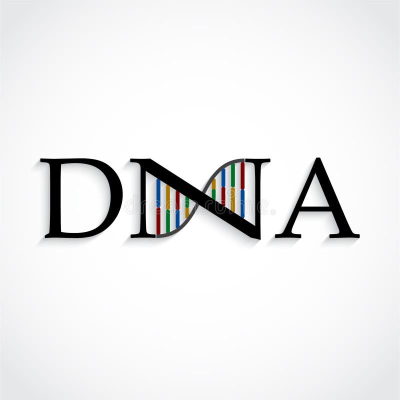 Dna Stylized Helix Color Title Text Stock Vector - Illustration of ...