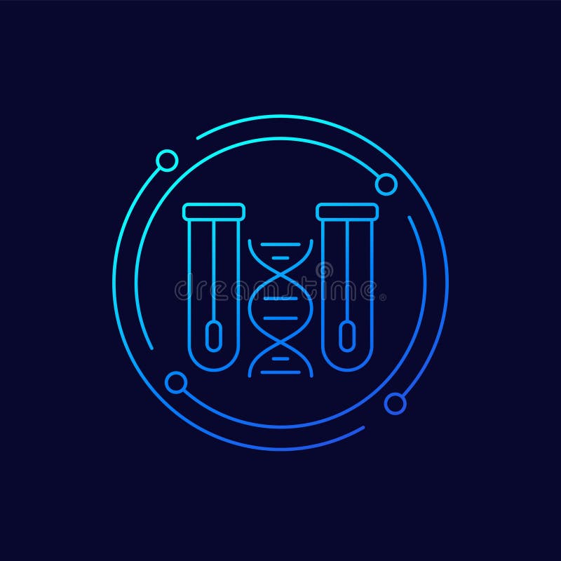 Dna Swab Tests Icon, Linear Design Stock Vector - Illustration of tube ...