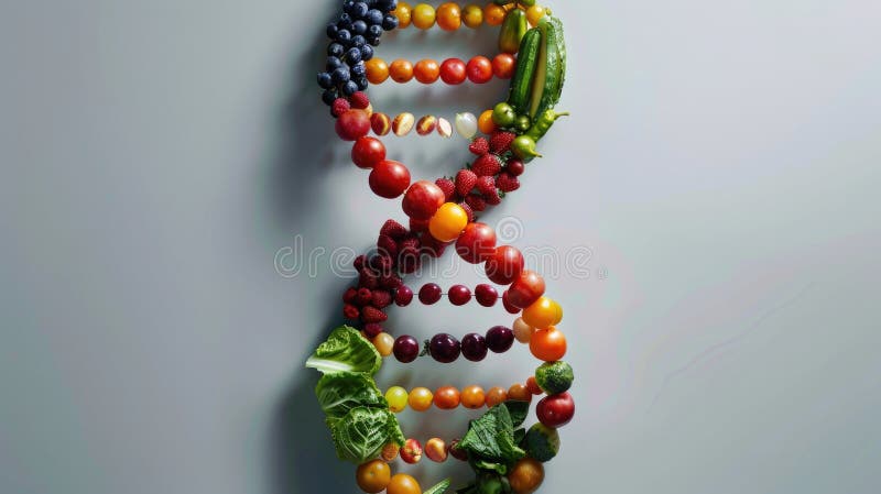 A DNA Symbol Made by Fruits and Vegetable, Generative AI Stock ...