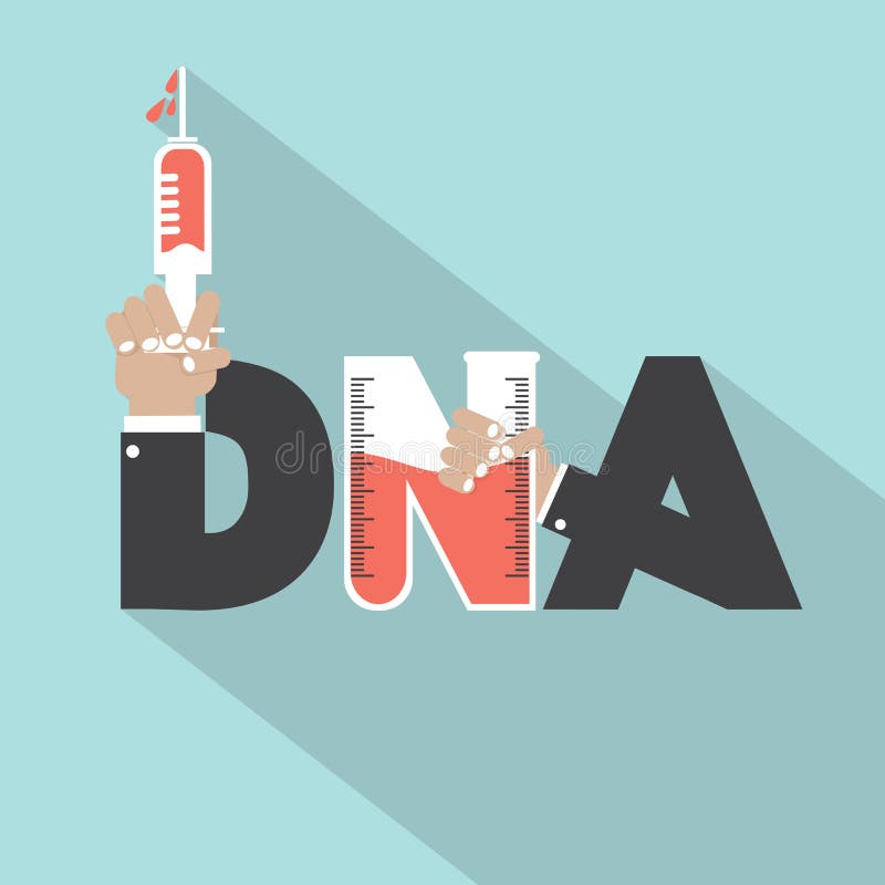 DNA with Syringe Typography Design Stock Vector - Illustration of life ...