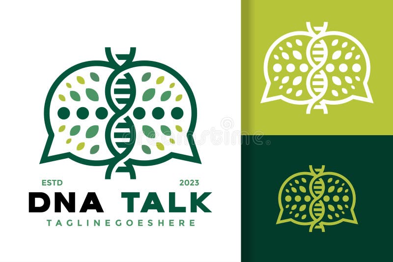 Dna Talk Chat Nature Science Biology Logo Stock Vector - Illustration ...