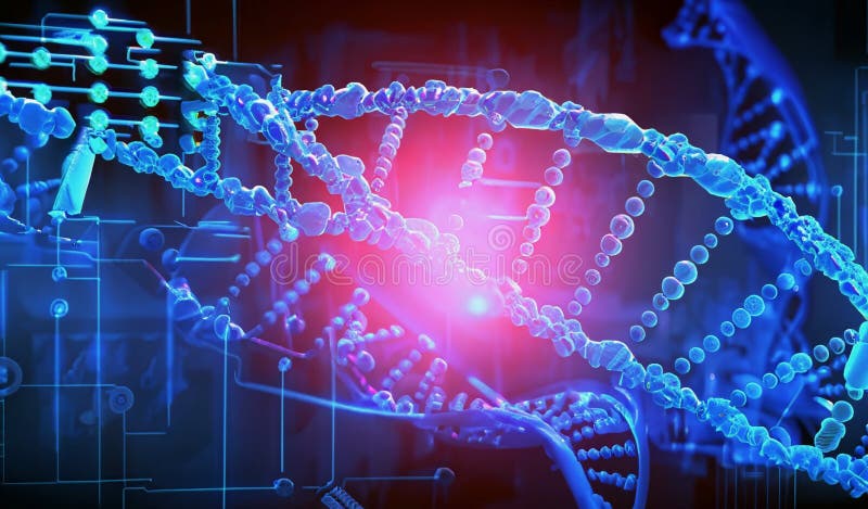 DNA technology abstract stock illustration. Illustration of lighting ...