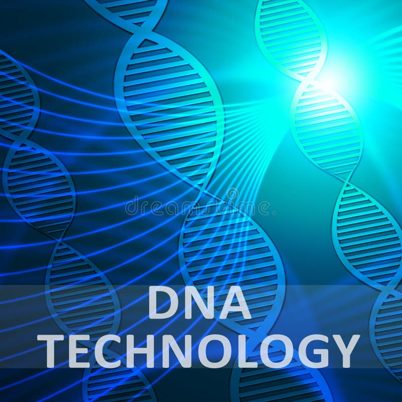 Dna Technology Showing Genetic Tech 3d Illustration Stock Illustration ...