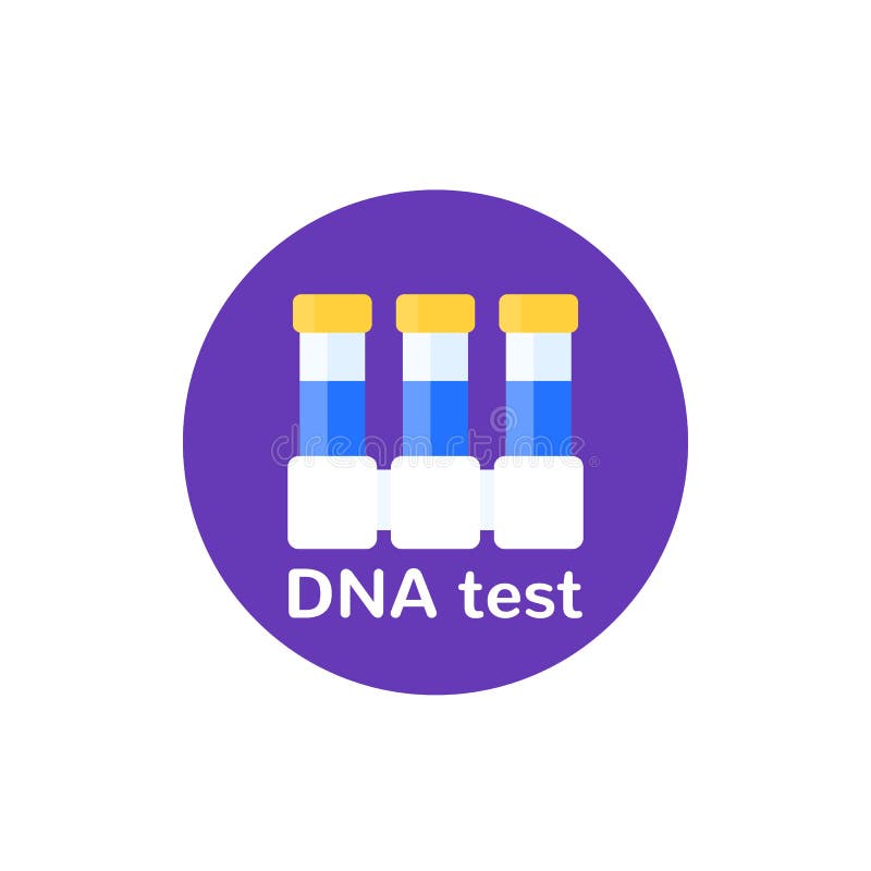 DNA Test Icon with Lab Tubes Stock Vector - Illustration of heredity ...