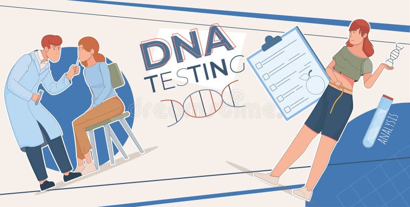 DNA Testing Flat Collage stock vector. Illustration of character ...