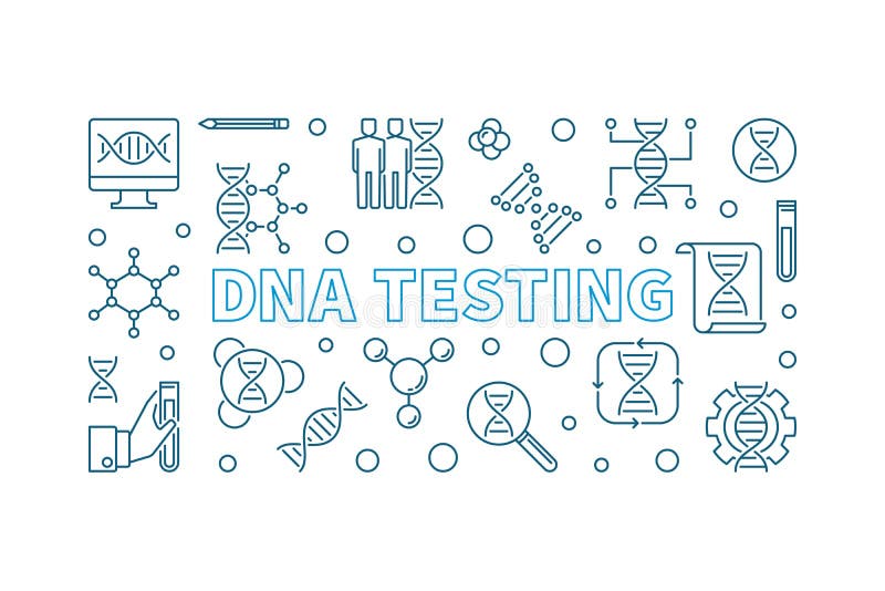 Vector DNA Testing Creative Square Line Frame or Illustration Stock ...