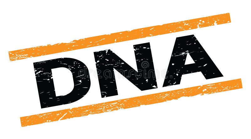 DNA Text on Orange Rectangle Stamp Sign Stock Illustration ...
