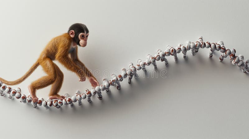 DNA Trail Monkey Artwork stock illustration. Illustration of minimal ...