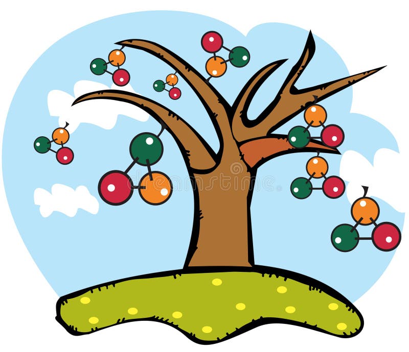 Dna tree stock illustration. Illustration of atomic, front - 16320029