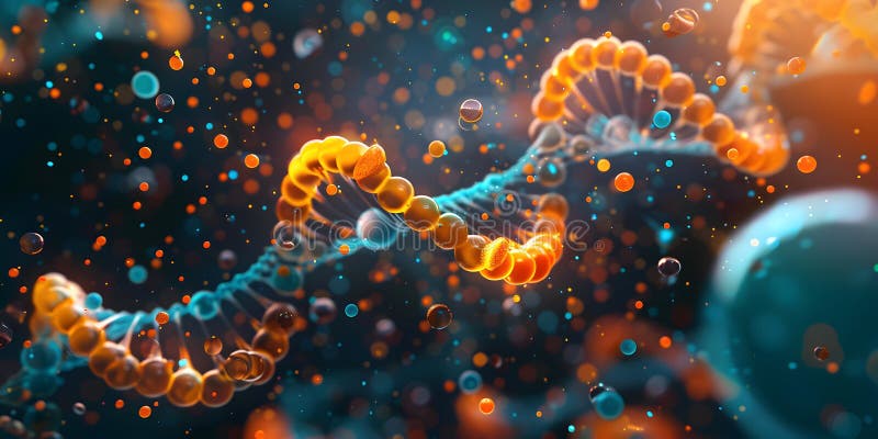 DNA under a microscope stock illustration. Illustration of chemical ...