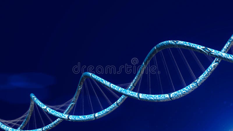 Dna Vector Blue Line Blue Background Stock Image - Image of atom ...