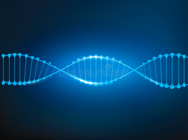 Dna Vector Blue Line Blue Background Stock Image - Image of atom ...