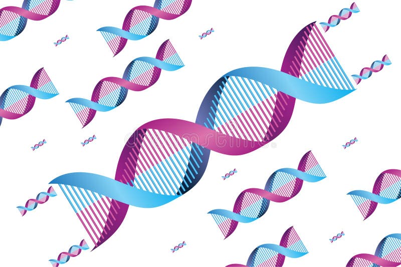 Dna Vector Blue Line Blue Background Stock Image - Image of atom ...