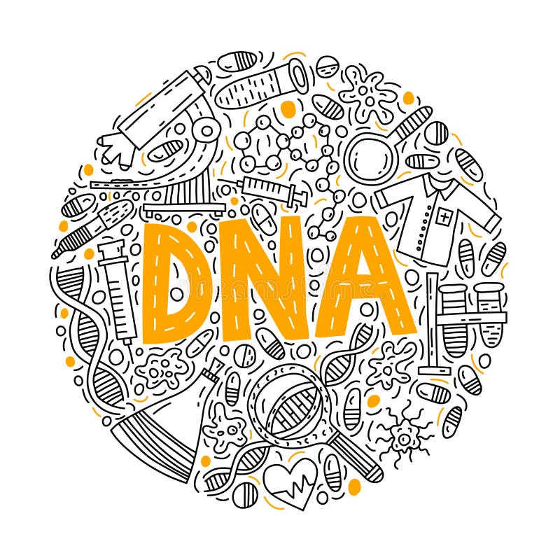 DNA. Circle Doodle Illustration Stock Vector - Illustration of ...