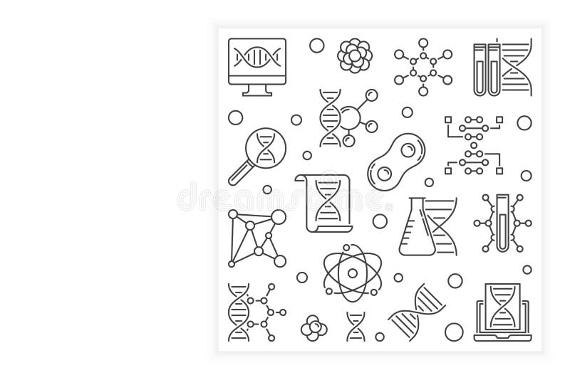 DNA Vector Outline Square Banner or Design Element Stock Vector ...