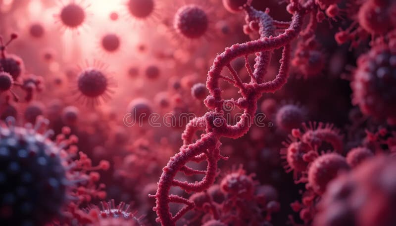 DNA in Viral Storm stock illustration. Illustration of genetics - 375704049