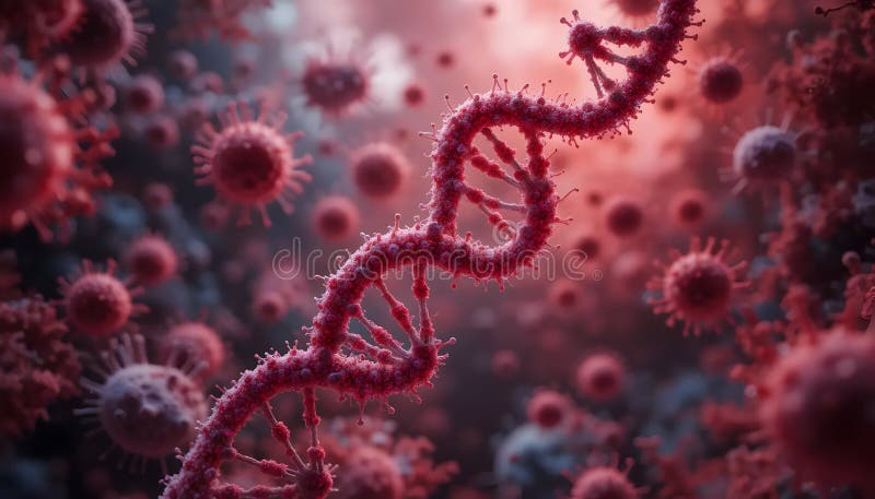 DNA and Viruses stock illustration. Illustration of virology - 375704051