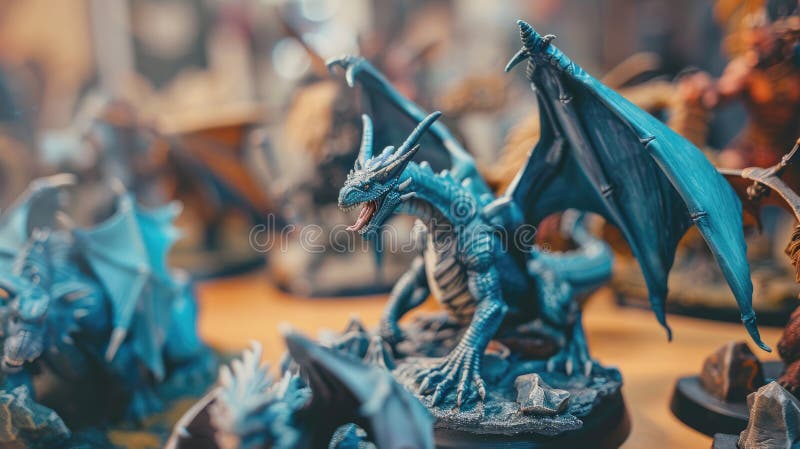 DND Figures with Various Characters and Fantasy Creatures. Stock Image ...