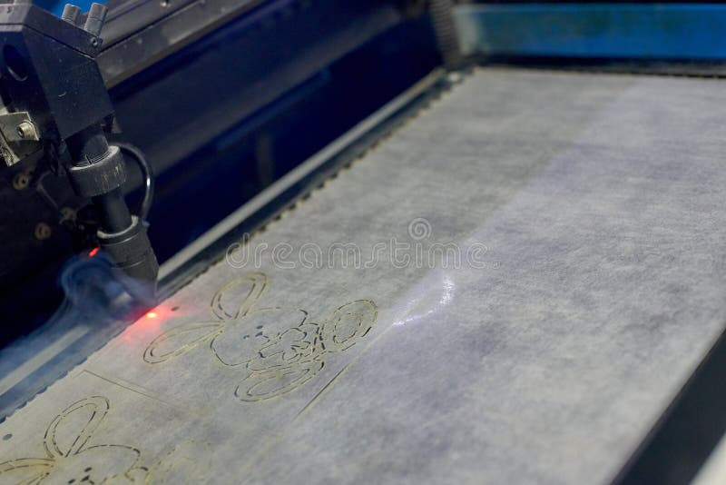 Closeup of Programmable Laser Cutting Machine Engraving Picture ...