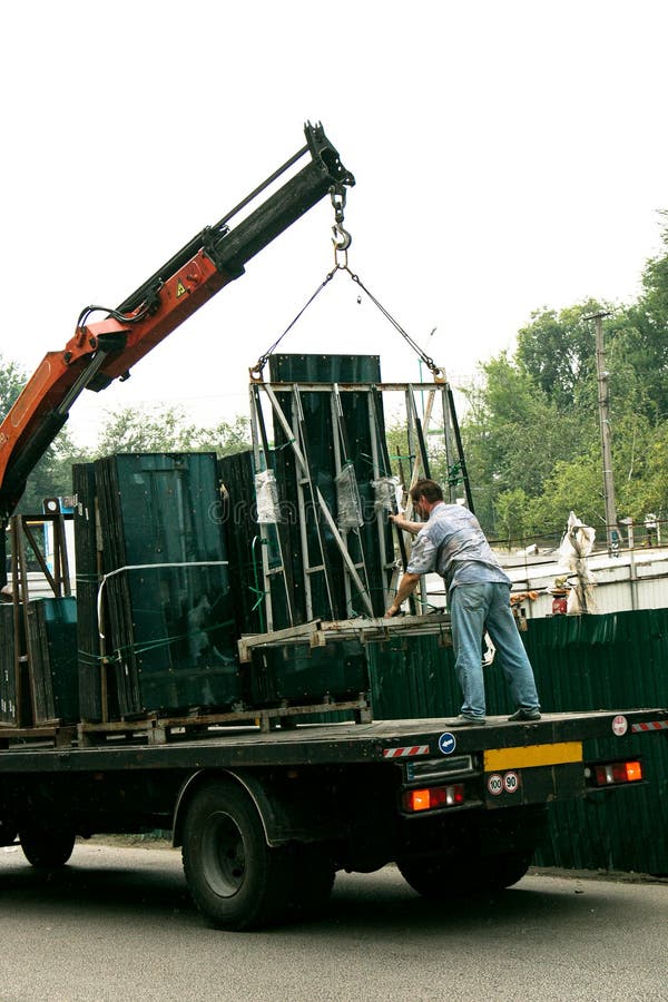 Loading Glass Blocks into a Special Machine Editorial Stock Photo ...