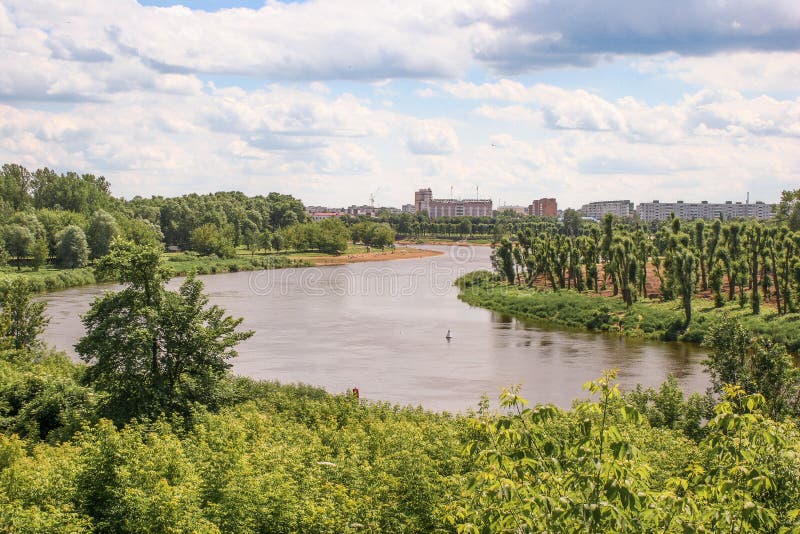 Dnieper River Flows through the City of Mogilev Stock Image - Image of ...