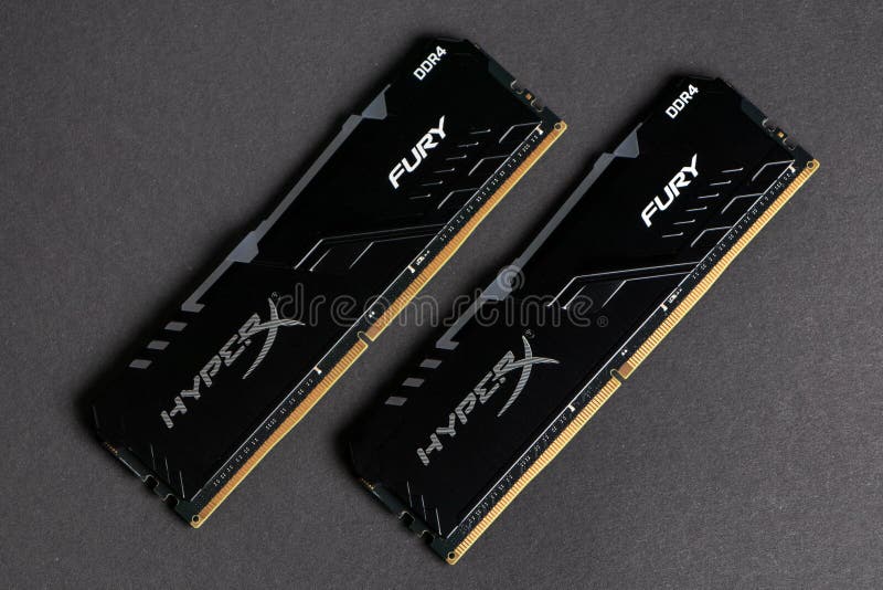 Two Memory Sticks of High End DDR4 RAM Installed on a Modern ...
