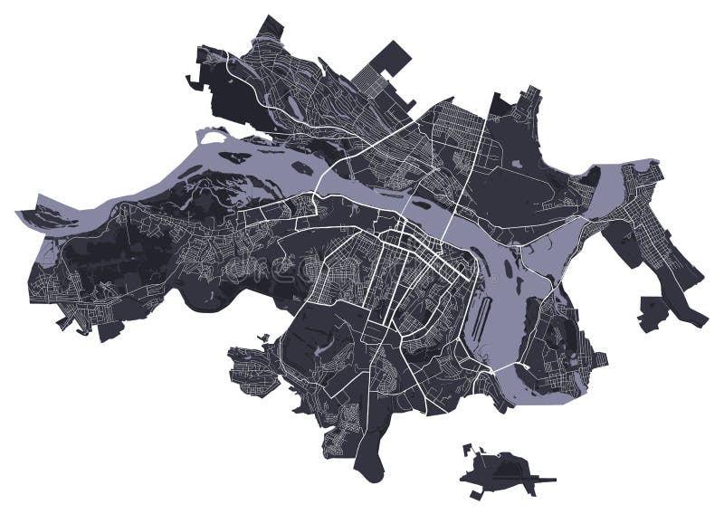 Dnipro Vector Map. Detailed Map of Dnipro City Administrative Area ...