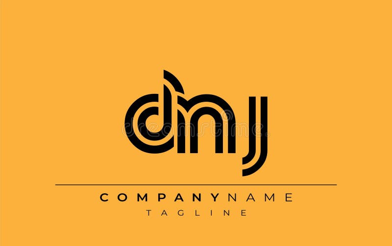DNJ Creative Unique Modern Letter Logo Design Stock Vector ...