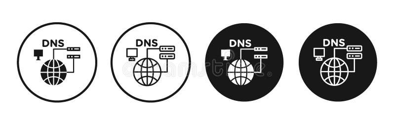 DNS Icon Vector Set on White Background Stock Vector - Illustration of ...