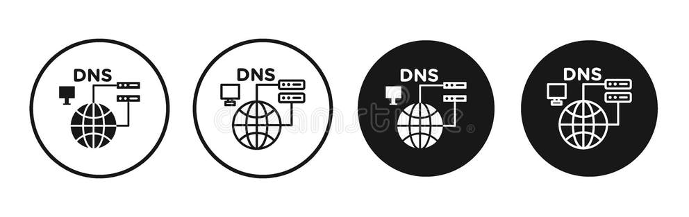 DNS Icon Vector Set on White Background Stock Vector - Illustration of ...