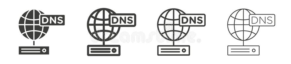 DNS Icon Vector Set on White Background Stock Vector - Illustration of ...