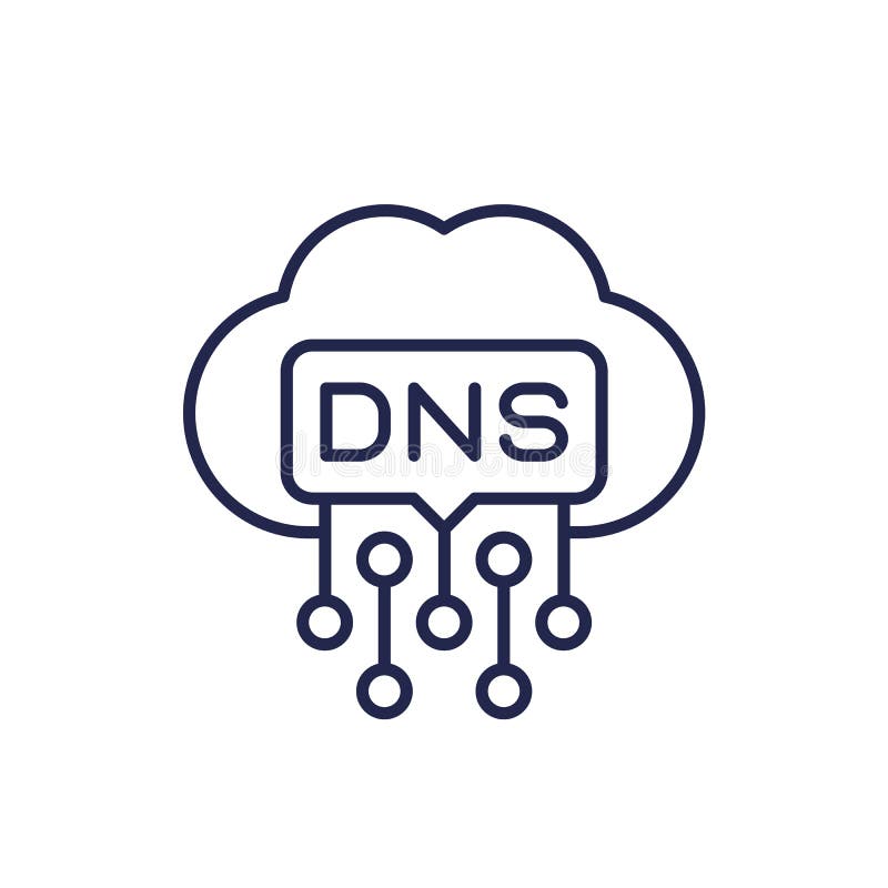 DNS line icon for web stock vector. Illustration of symbol - 253514134