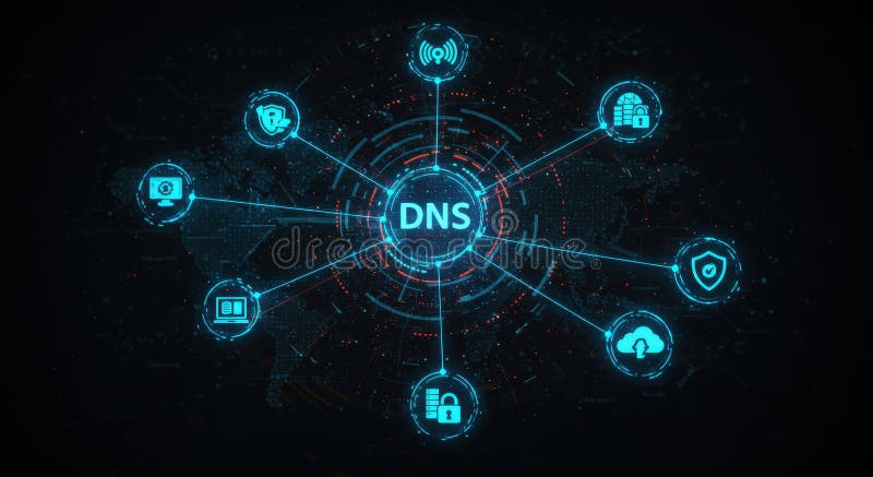 Dns Network Connections: Digital Data Security, Internet Technology ...