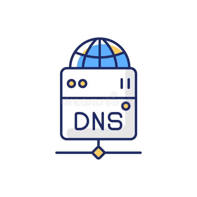 DNS server RGB color icon stock vector. Illustration of connection ... DNS server RGB color icon stock vector. Illustration of connection ...