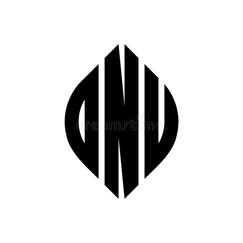 DNU Circle Letter Logo Design with Circle and Ellipse Shape. DNU ...