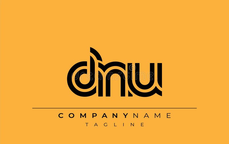DNU Creative Unique Modern Letter Logo Design Stock Vector ...