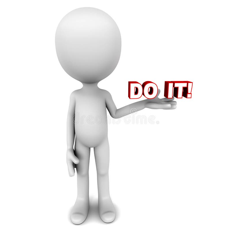 Do it Characters Means Acting or Take Action Right Now Stock ...