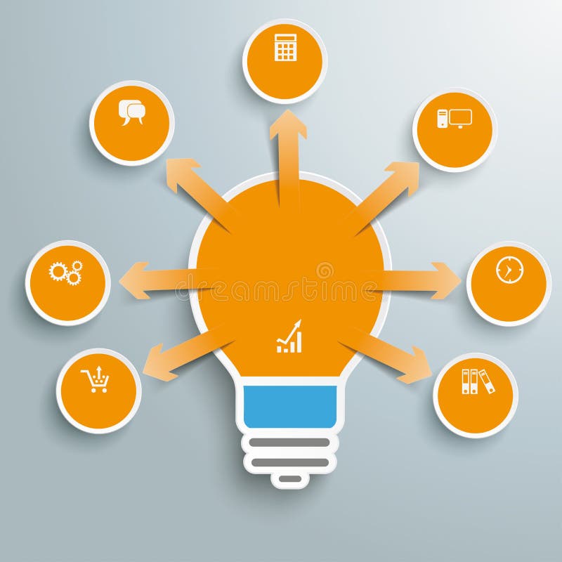Do Bulbo De Infographic Das Setas Setas Externamente Ilustração do ...