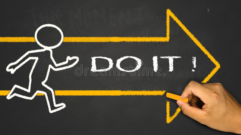 Do it now! stock image. Image of chalkboard, challenge - 48391371