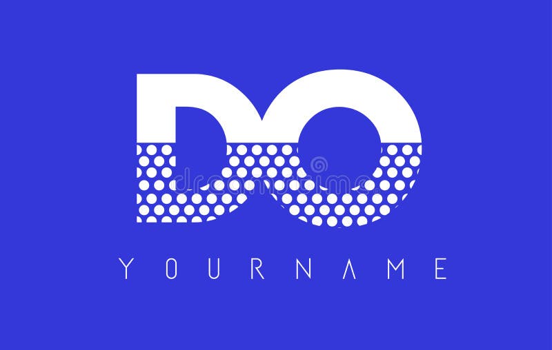 DO D O Dotted Letter Logo Design with Blue Background. Stock Vector ...