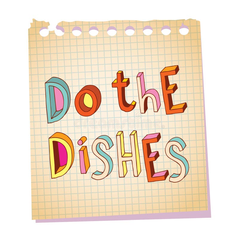 Do the Dishes Unique Lettering Decorative Text Stock Vector ...