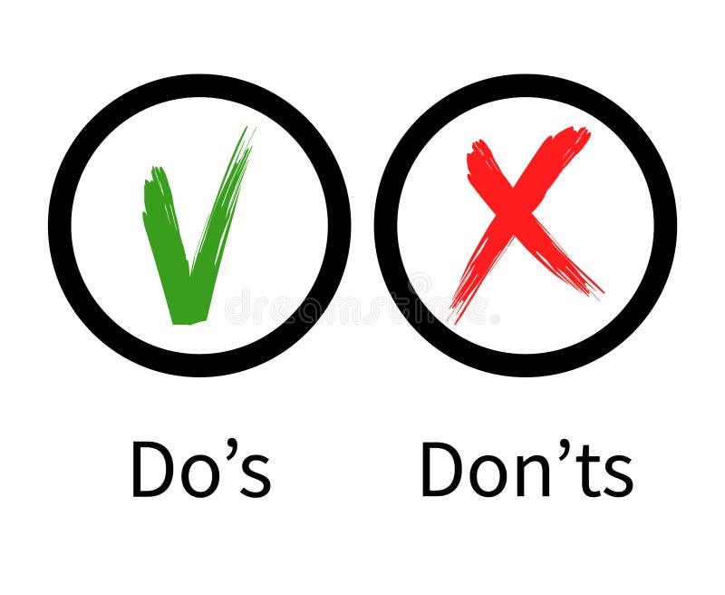 Do and Don`t Icons. Good and Bad Icons. Positive and Negative Icons ...