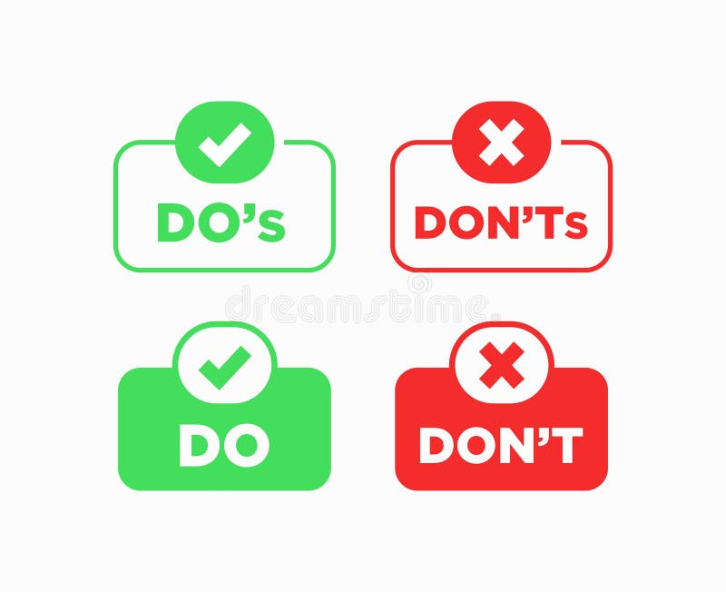 Do Don T and Do S Don Ts Icon Sign Vector Illustration Stock ...