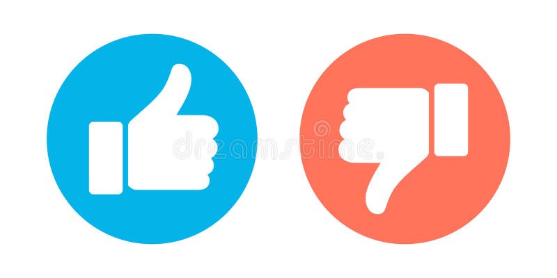 Do and Don`t Symbols. Thumbs Up and Thumbs Down Circle Emblems. Like ...