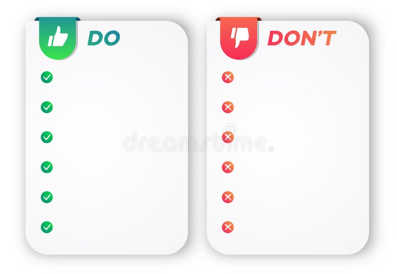 Do and Dont Cards Infographic Design Template Stock Vector ...
