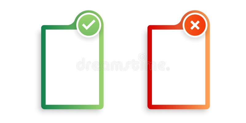 Do and Dont Icon in Flat Style. Dos and Don Ts Vector Illustration on ... Do and Dont Icon in Flat Style. Dos and Don Ts Vector Illustration on ...