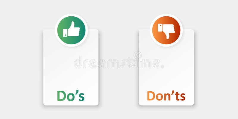 Do and Dont Icon in Flat Style. Dos and Don Ts Vector Illustration on ...