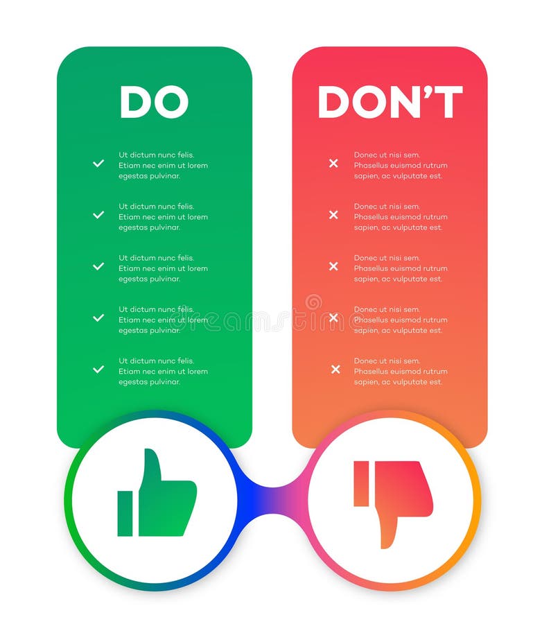 Do and Dont Infographic Comparison Stock Vector - Illustration of ...
